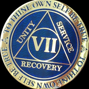 30 Year AA Medallion Reflex Blue Gold Plated Sobriety Chip - Etsy