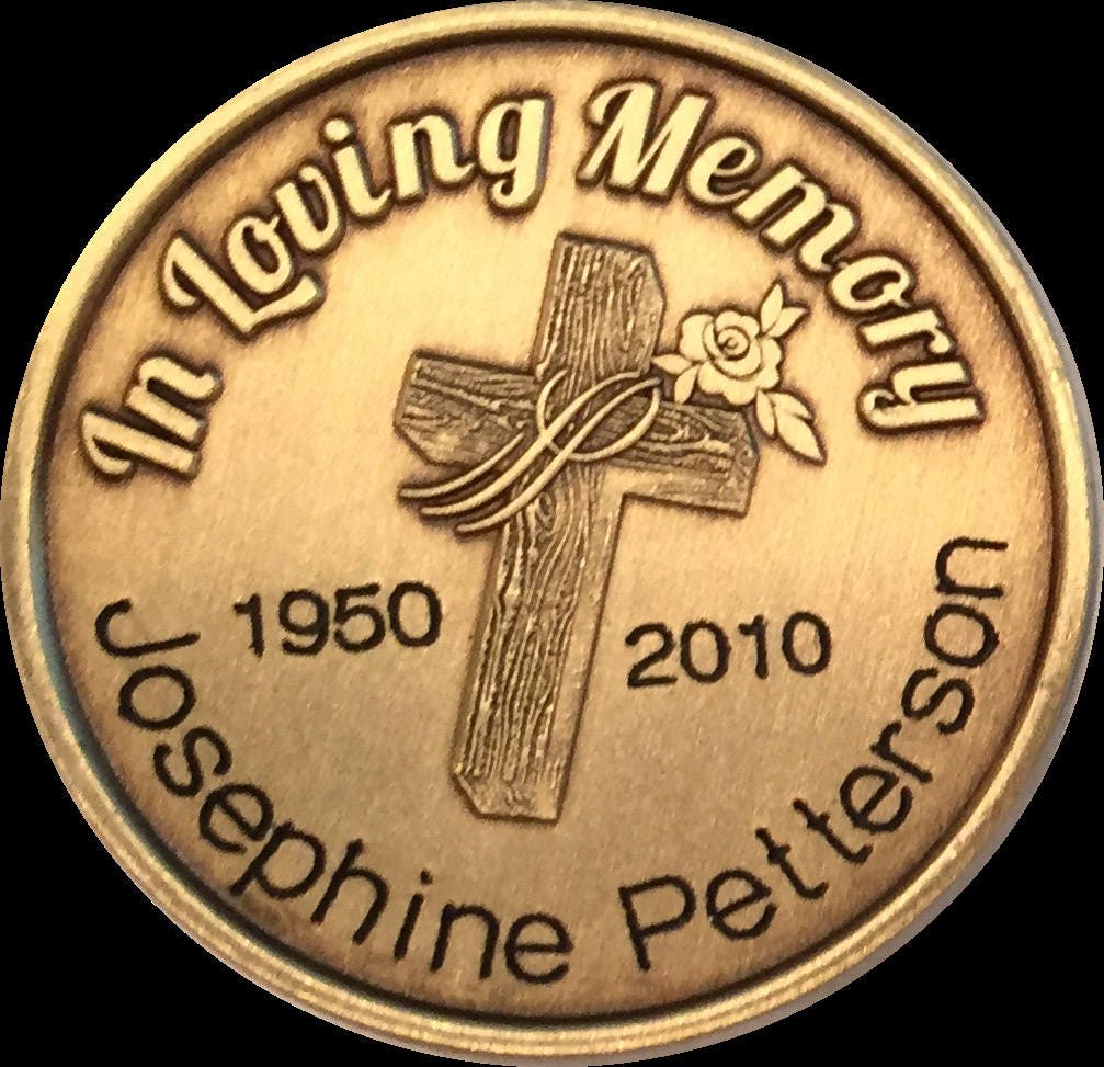 In Loving Memory Engraved Medallion Cross Rose Memorial - Etsy