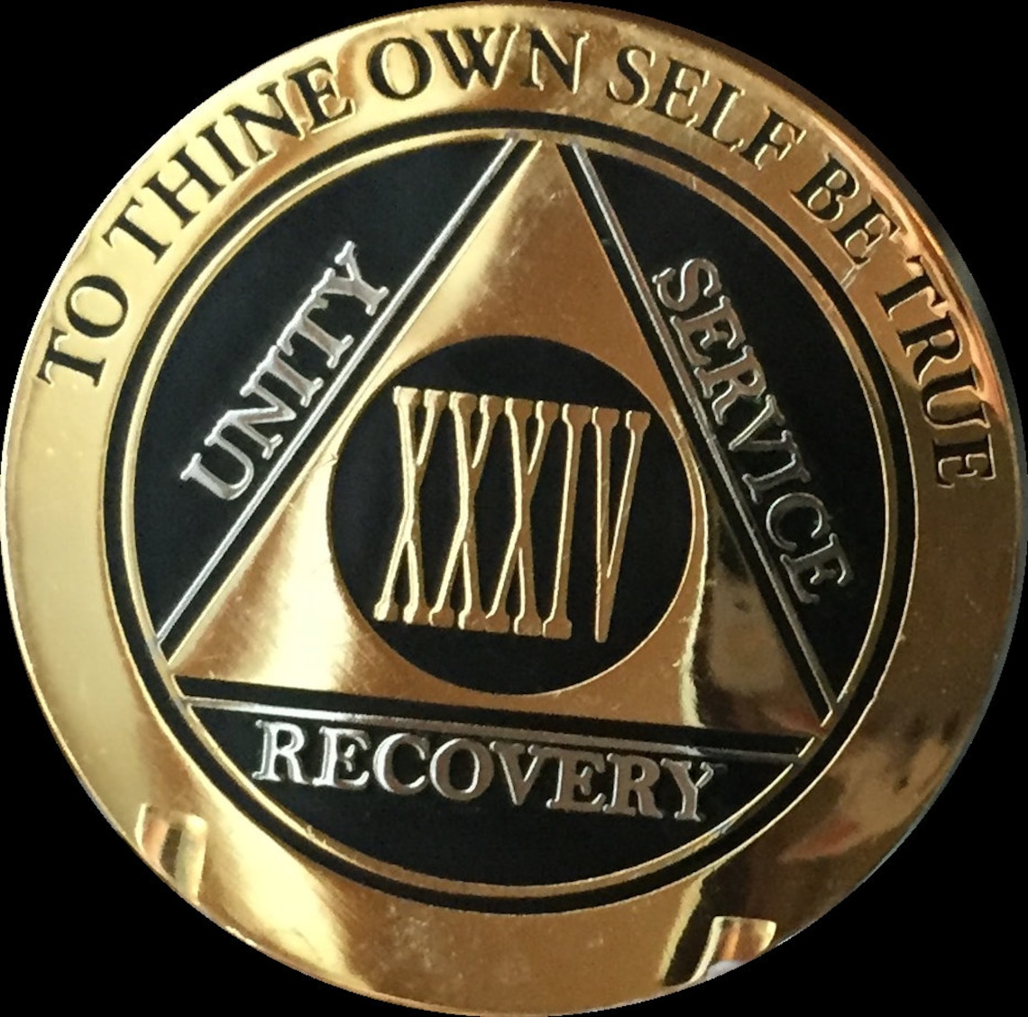 32 33 34 35 or 36 Year AA Medallion Elegant Black and Gold and Silver ...