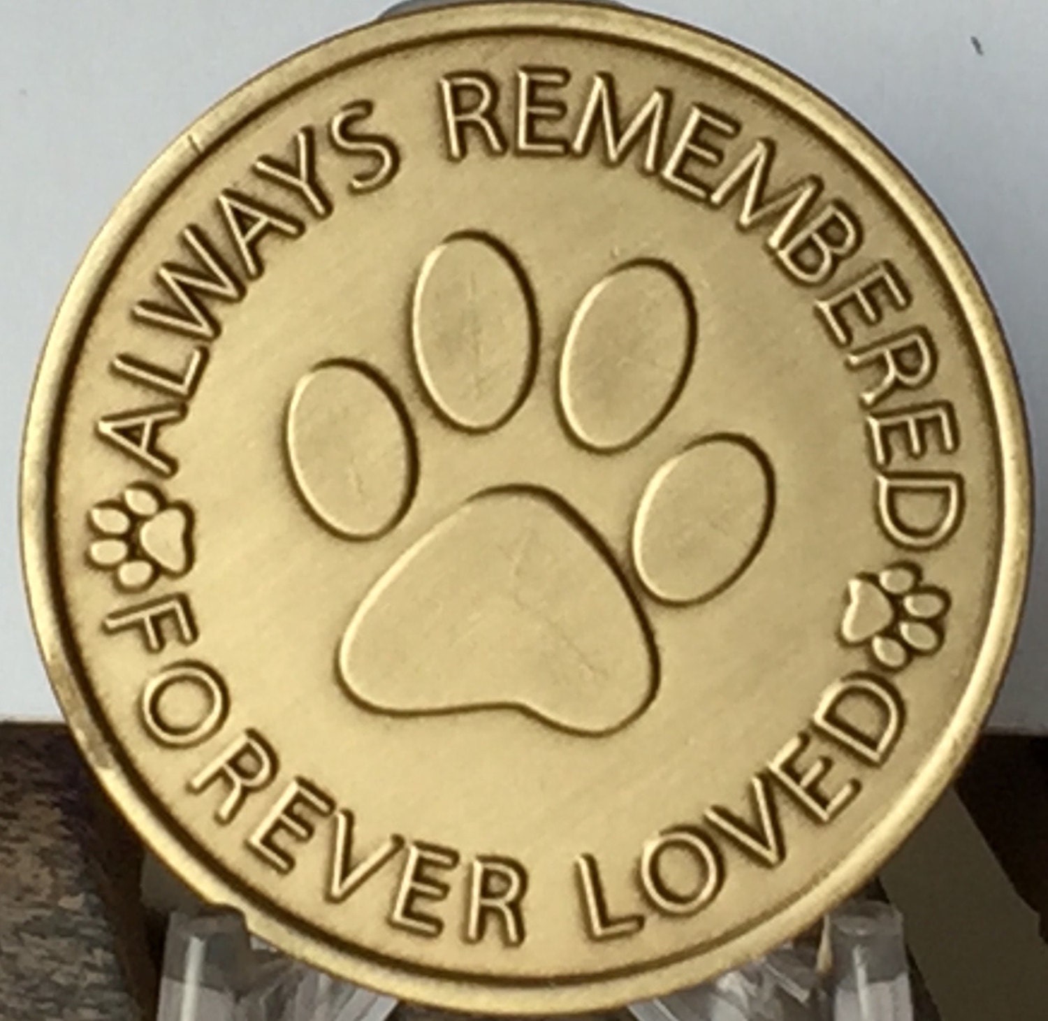 Always Remembered Forever Loved - A True Friend Dog Pet Memorial Coin ...