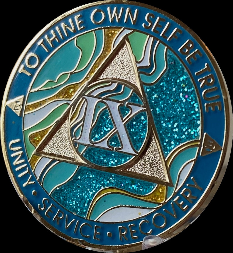 9 Year AA Medallion Elegant Marble Caribbean Aqua Glitter and Blue ...
