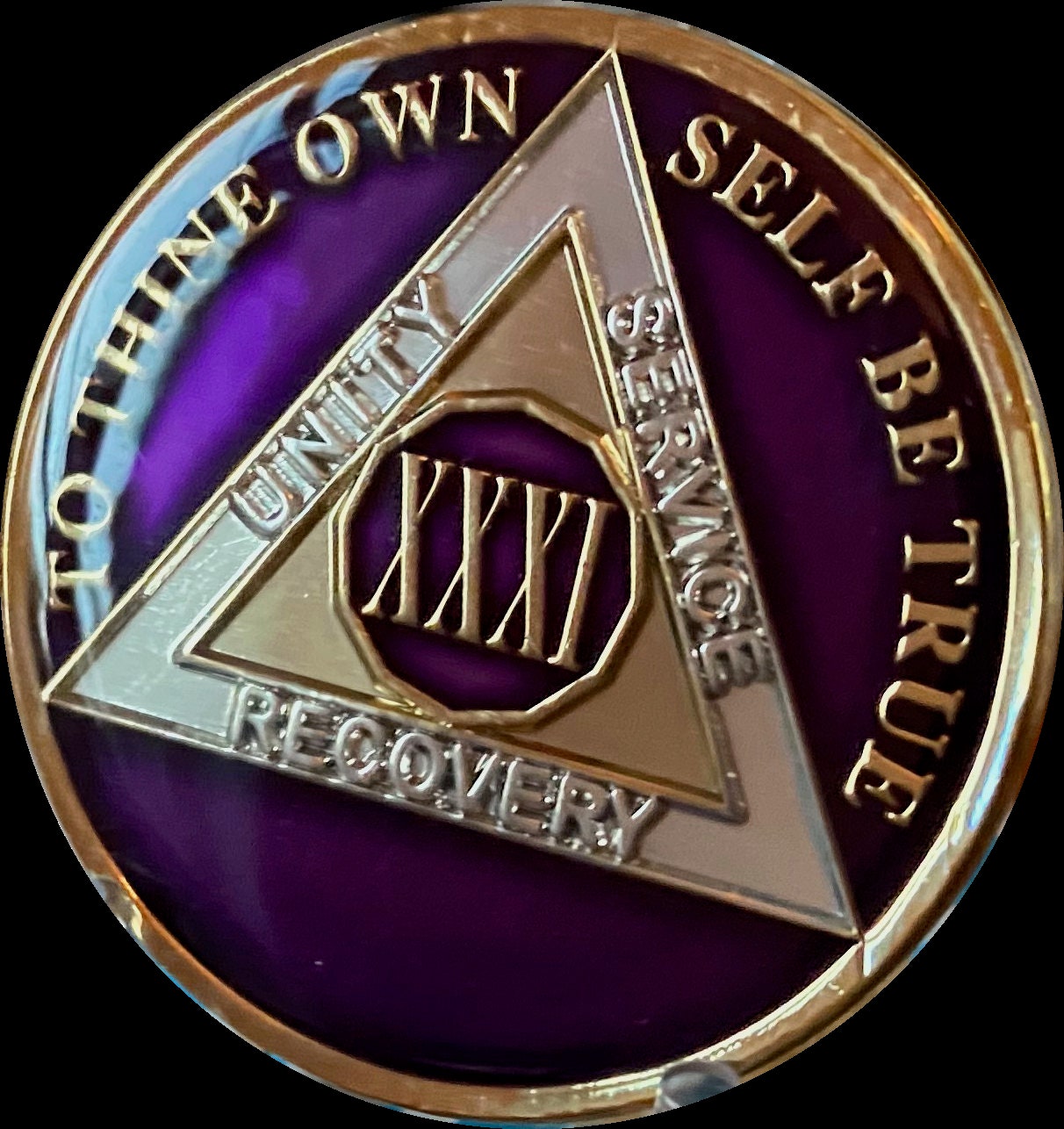 31 32 33 34 or 35 Year AA Medallion Metallic Purple Tri-plate | Etsy