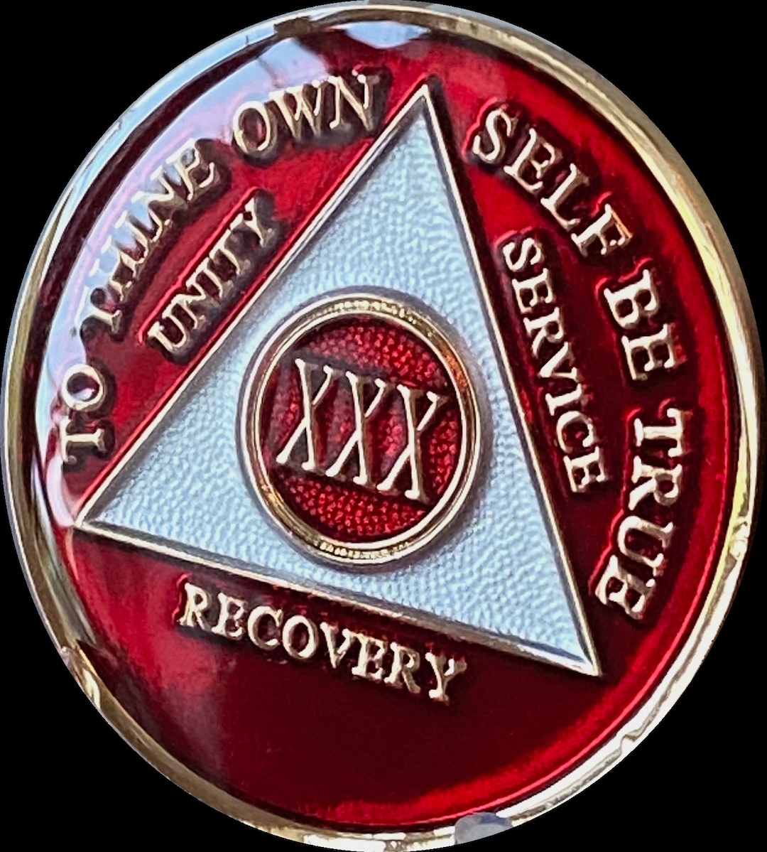 30 Year AA Medallion Metallic Red Tri-plate Sobriety Ship - Etsy