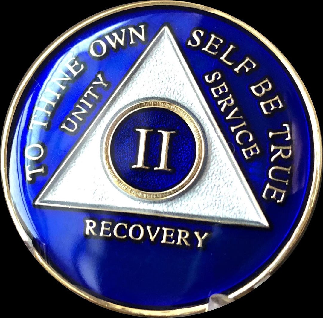 1 - 50 Year AA Medallion Blue Tri-plate Sobriety Chip - Etsy