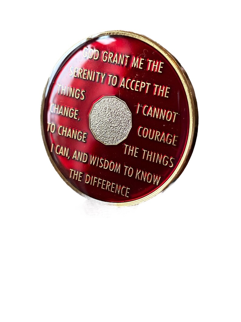 36 Year AA Medallion Metallic Mandarin Red Tri-plate Sobriety Chip - Etsy