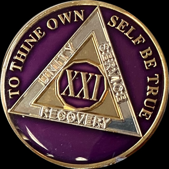 21 22 23 24 or 25 Year AA Medallion Metallic Purple Tri-plate | Etsy