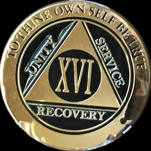 16 17 18 19 or 20 Year AA Medallion Elegant Black and Gold and Silver ...