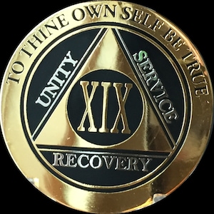 16 17 18 19 or 20 Year AA Medallion Elegant Black and Gold and Silver ...