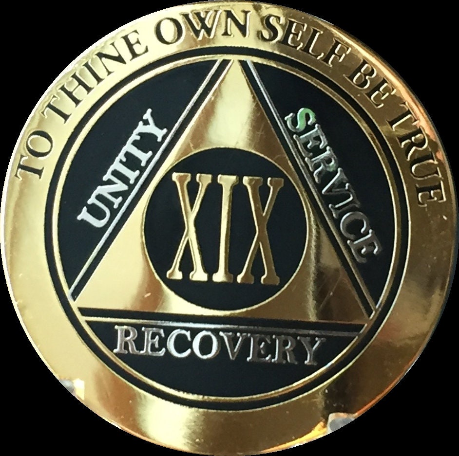 16 17 18 19 or 20 Year AA Medallion Elegant Black and Gold and | Etsy