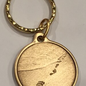 Foot Prints in the Sand Bronze Keychain Footprints Key Chain Tag ...