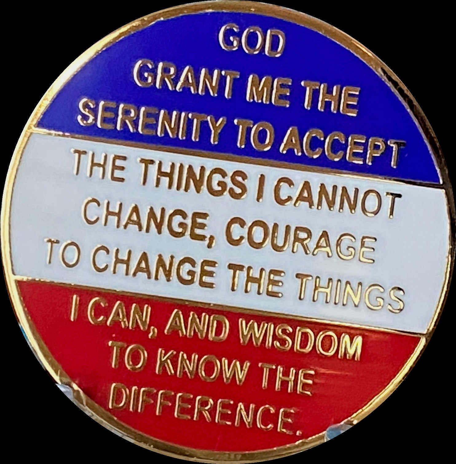 1 Year AA Medallion Reflex Red White Blue Patriotic Color Gold Plated ...