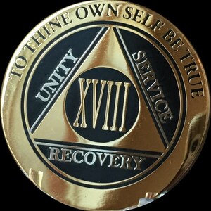 16 17 18 19 or 20 Year AA Medallion Elegant Black and Gold and Silver ...