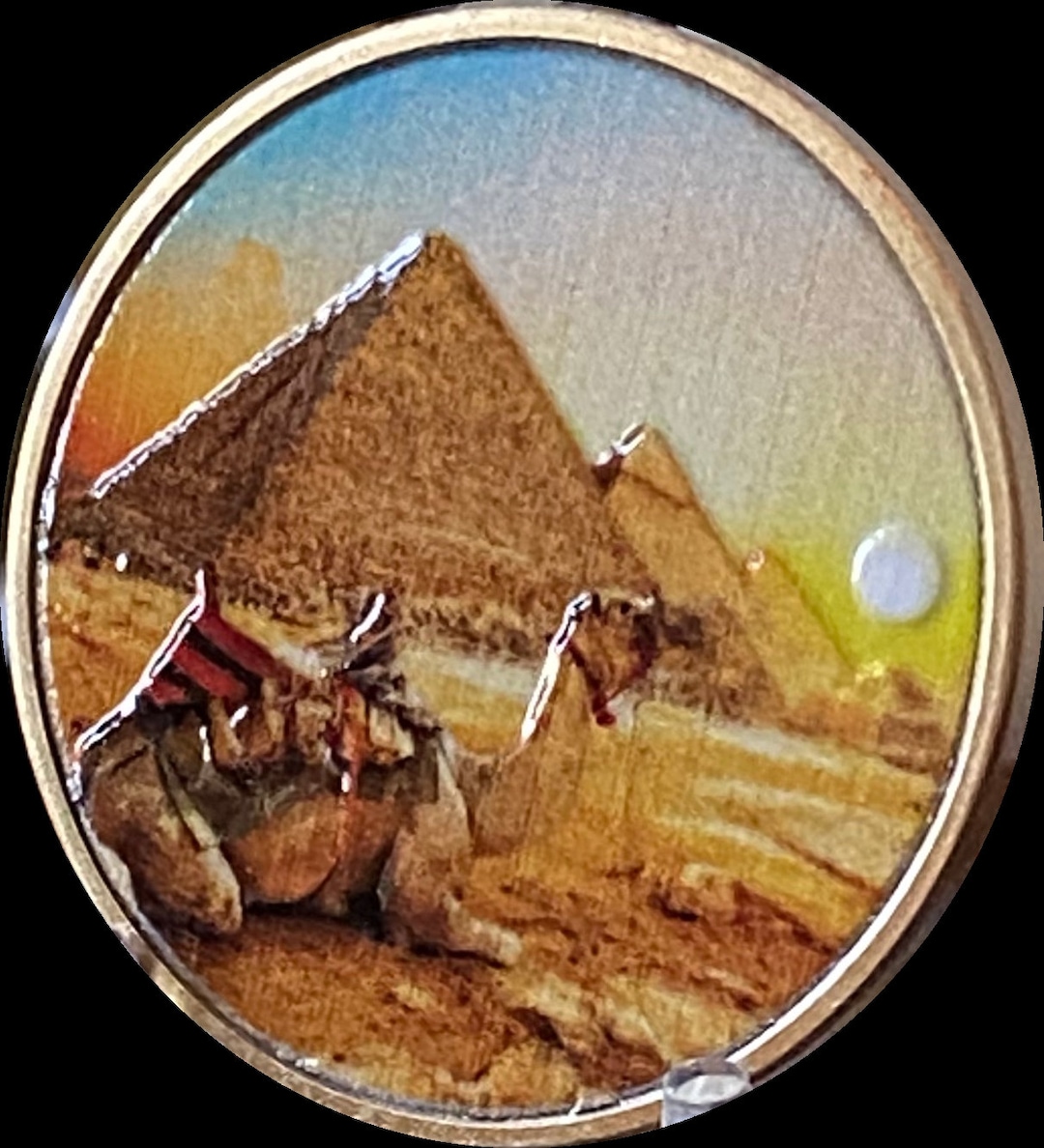 Color Camel in the Desert With Pyramids Medallion Sobriety Chip AA NA ...