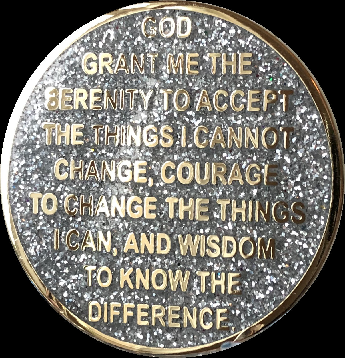 30 Year AA Medallion Reflex Silver Glitter Sobriety Chip - Etsy