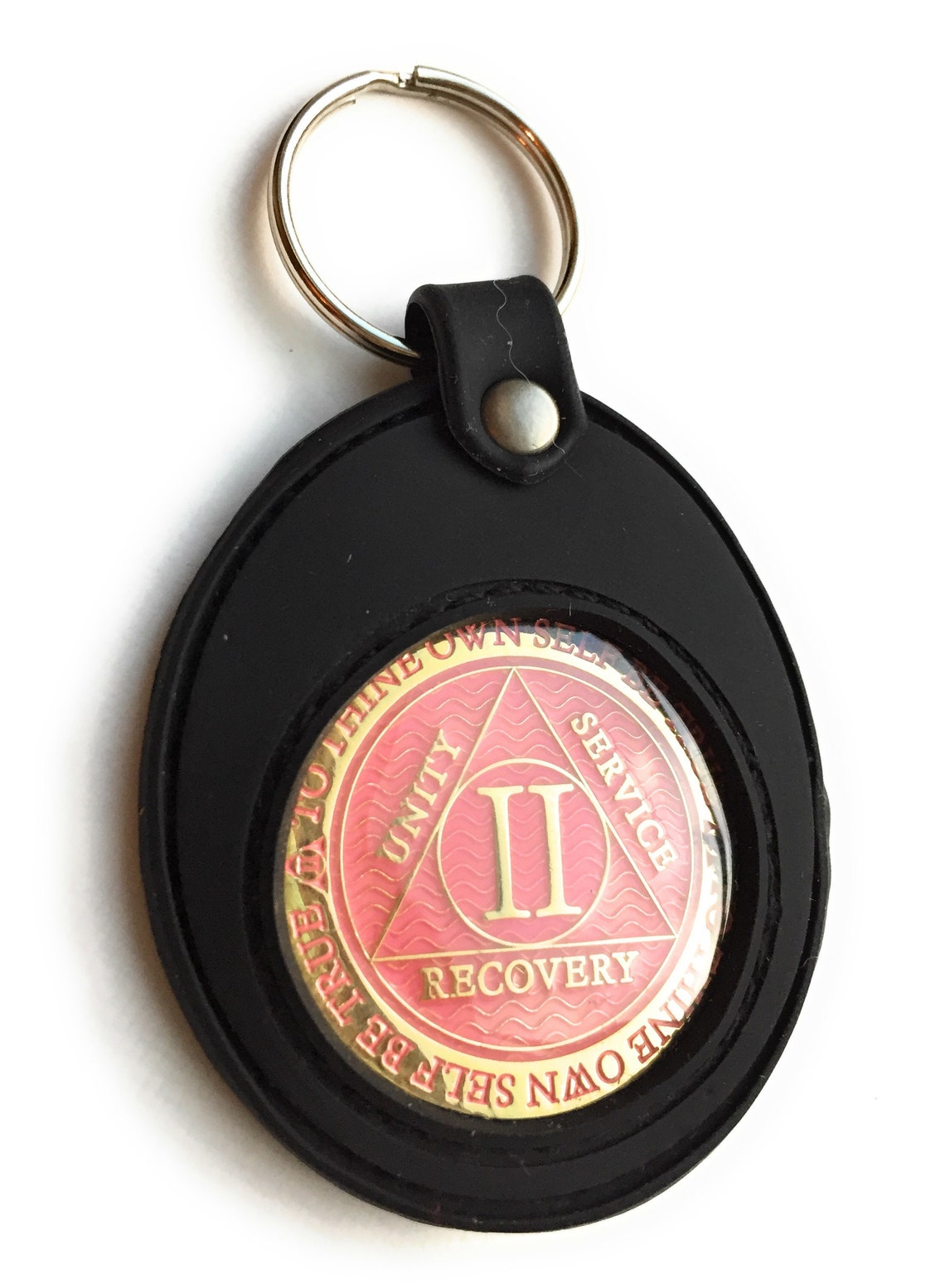 Universal AA or NA Medallion Coin Holder Keychain Black Soft - Etsy