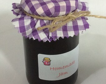 12 Red Gingham Jam Jar Covers cloth fabric toppers for mason | Etsy