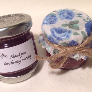 50 X Diy Jam Covers Wedding Fabric Lid Tops Twine/bands/labels Small ...