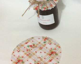 JAM COVERS Fabric 2 Sizes Avalible X 36 GINGHAM Includes Bands. 11 ...