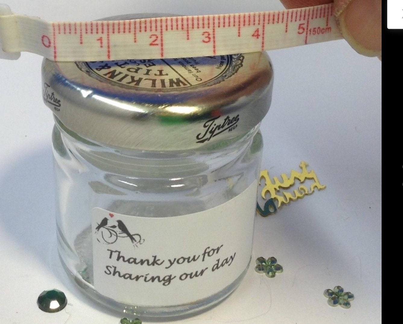 50 X jam Wedding favour lid top covers twine/bands/labels | Etsy