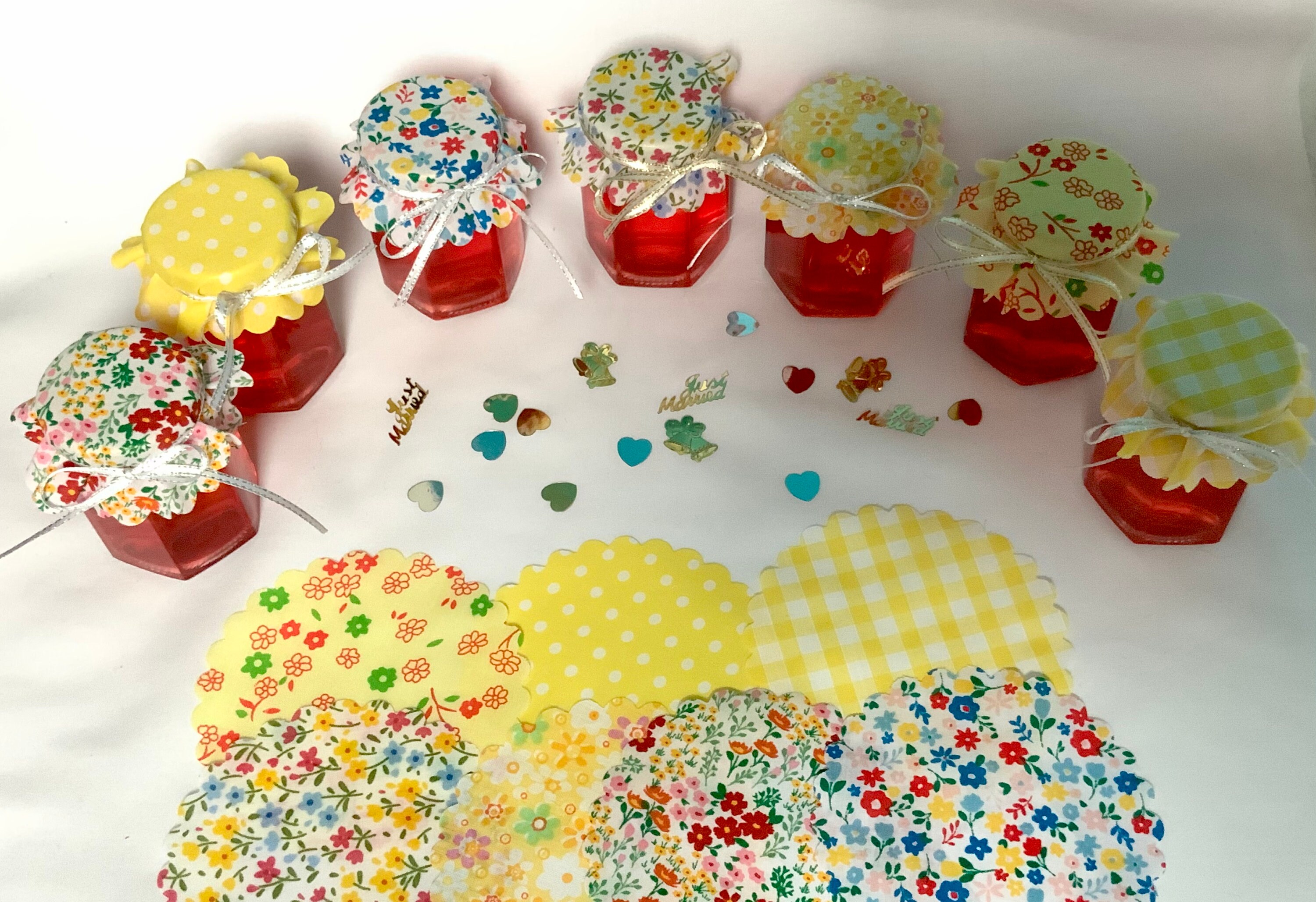 50 X pot de confiture de tissu Couvercle en tissu de mariage | Etsy