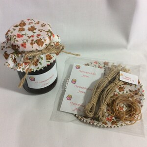 Jam Covers X 12 Floral Fabric Lid Tops Includes Bands Labels - Etsy UK