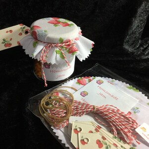 Jam Covers X 12 STRAWBERRY Fabric Lid Tops Includes - Etsy