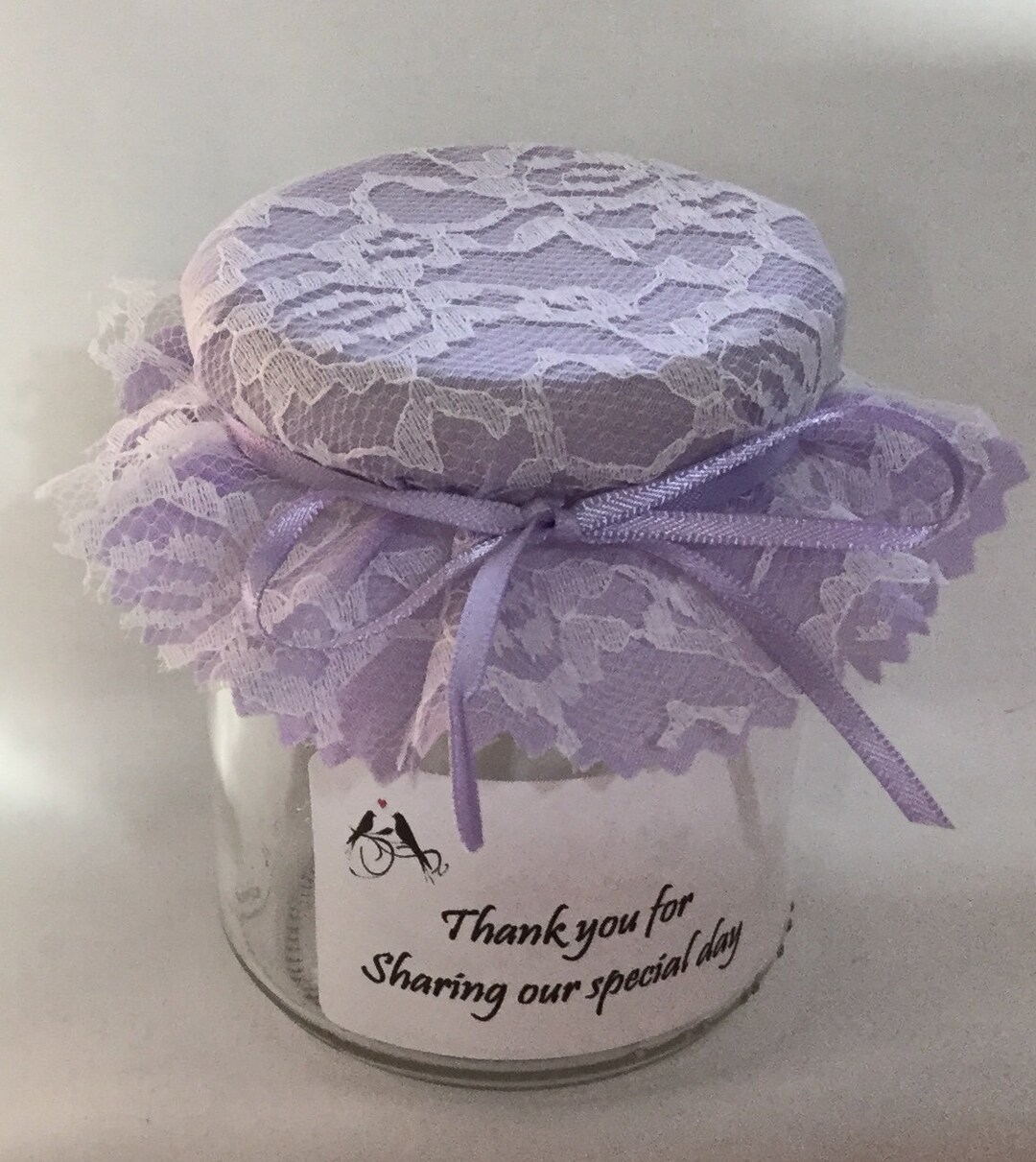 Jam Jar Lid Tops Wedding Favour Formal Plain Lilac and Lace X - Etsy