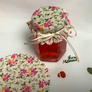 50 X Fabric Jam Jar Wedding Fabric Lid Covers 6 PINK Patterns - Etsy