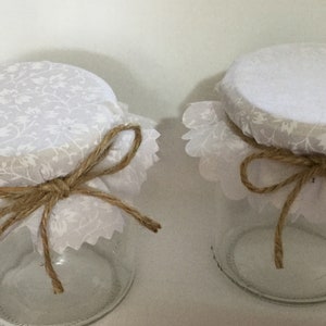 50 X Jam Jar Lid Covers Wedding X 50 Includes Twine Bands - Etsy UK