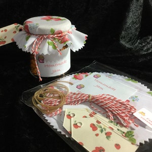 Jam Covers X 12 STRAWBERRY Fabric Lid Tops Includes - Etsy