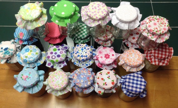 Fabric Jam Lid Tops Wedding Lid Covers X 50 Assorted Mixed - Etsy