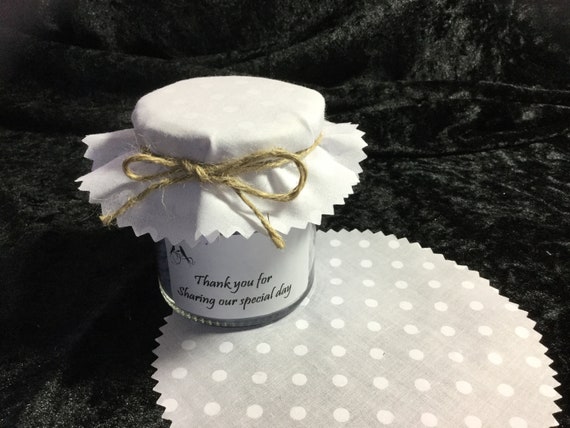 DIY Wedding Jam Covers WHITE Dots 3 Sizes Available X 50 | Etsy