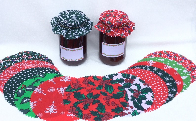 Cloth Jam Jar Toppers X 40 Xmas Mix Fabric Lid Top Covers - Etsy
