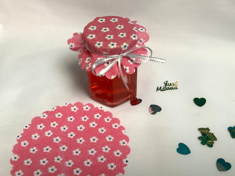 50 X Fabric Jam Jar Wedding Fabric Lid Covers 6 PINK Patterns - Etsy