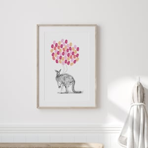 Kangaroo Print | Fingerprint Balloons | Thumbprint Art | Kangaroo ...