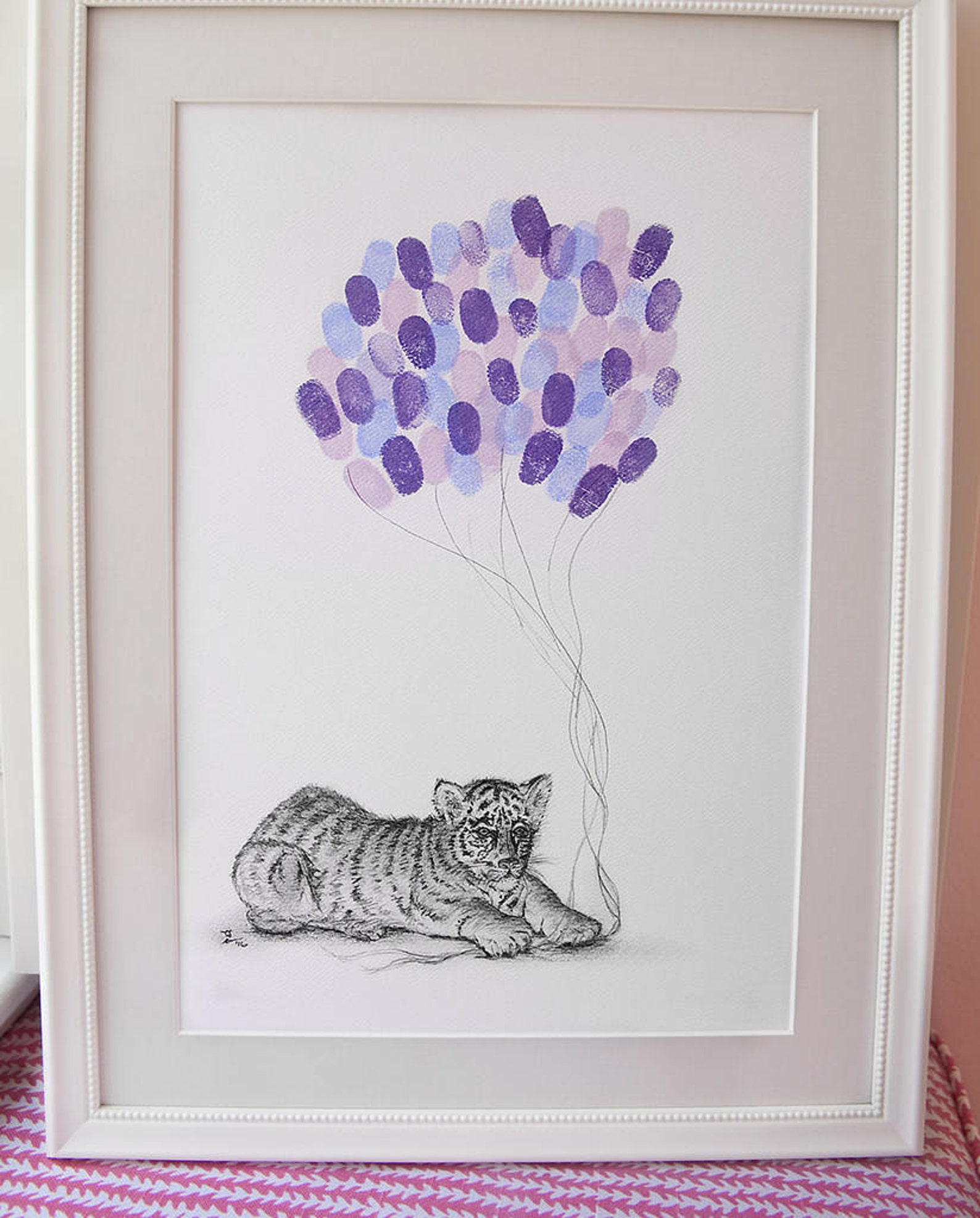 Tiger Print | Fingerprint Art | LSU Tiger | Baby Shower Guestbook ...