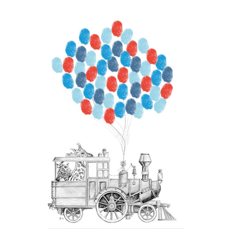 Train Fingerprint Guestbook: Baby Shower Keepsake Art Print - Etsy