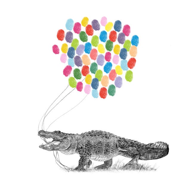 Alligator Print | Fingerprint Art | Baby Gift | Gators Fan | Florida ...