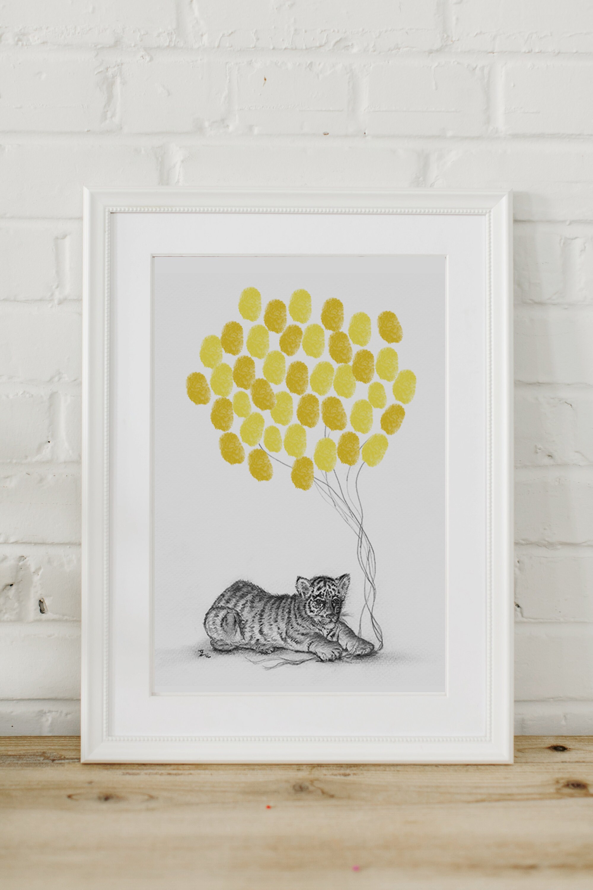 Tiger Print | Fingerprint Art | LSU Tiger | Baby Shower Guestbook ...