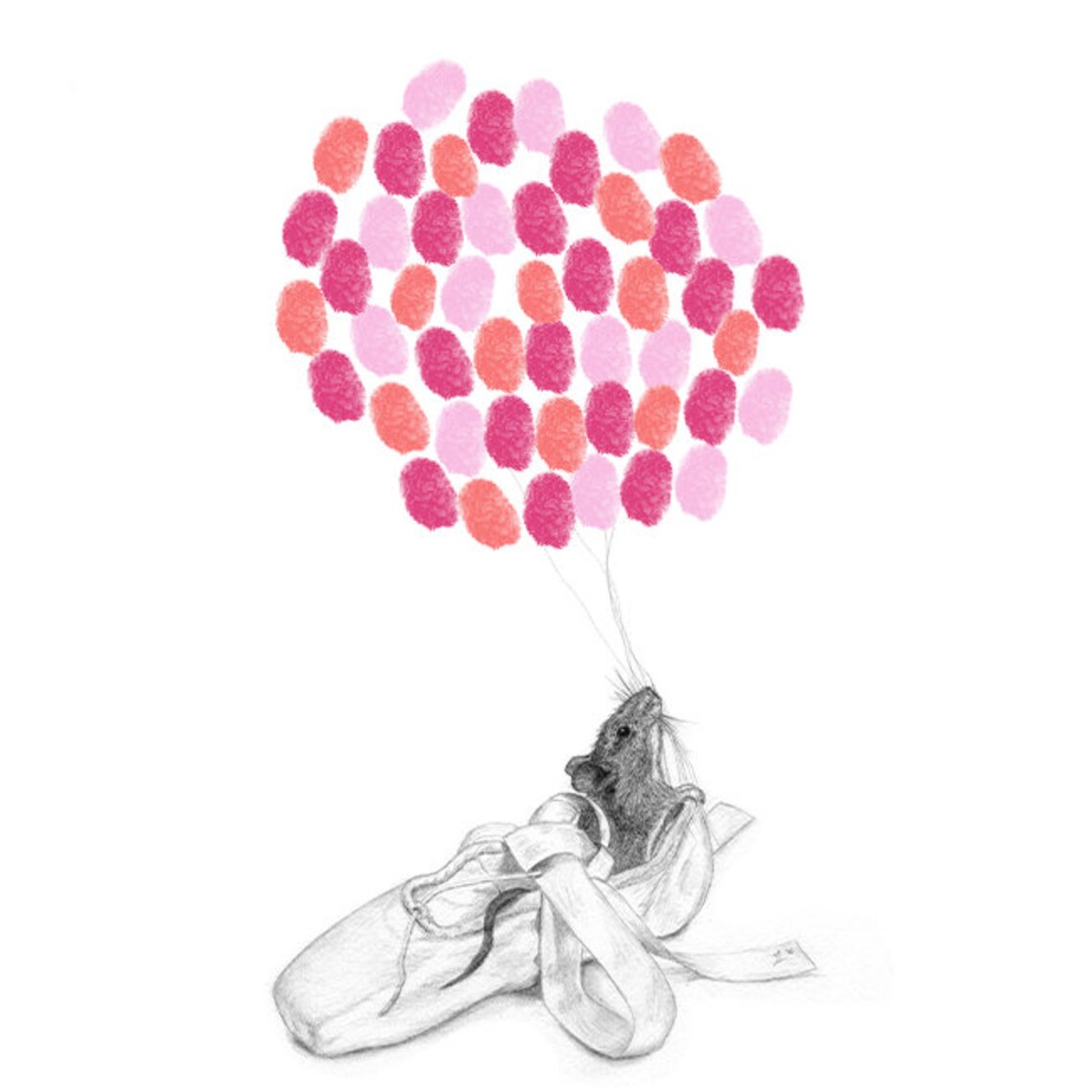 Mouse print Ballerina mouse Ballet slipper Fingerprint | Etsy