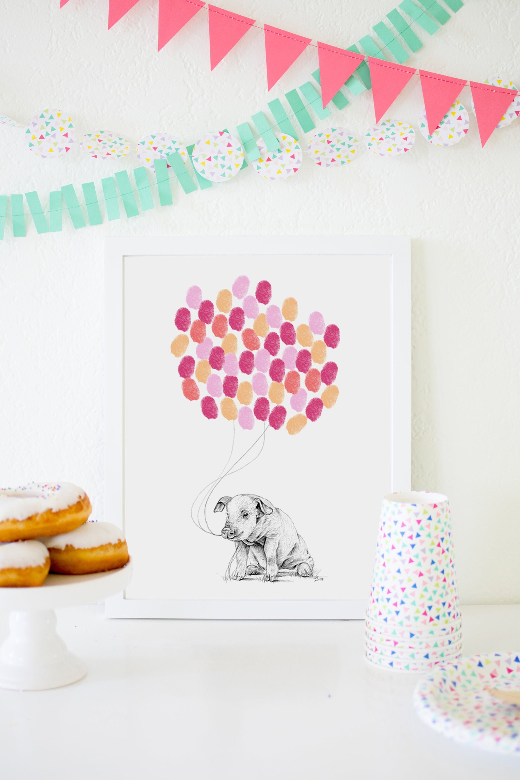 Pig Print | Fingerprint Balloons | Barnyard Party | Baby Shower ...