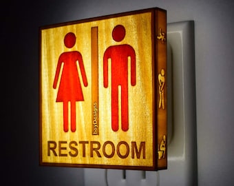 Lighted restroom | Etsy