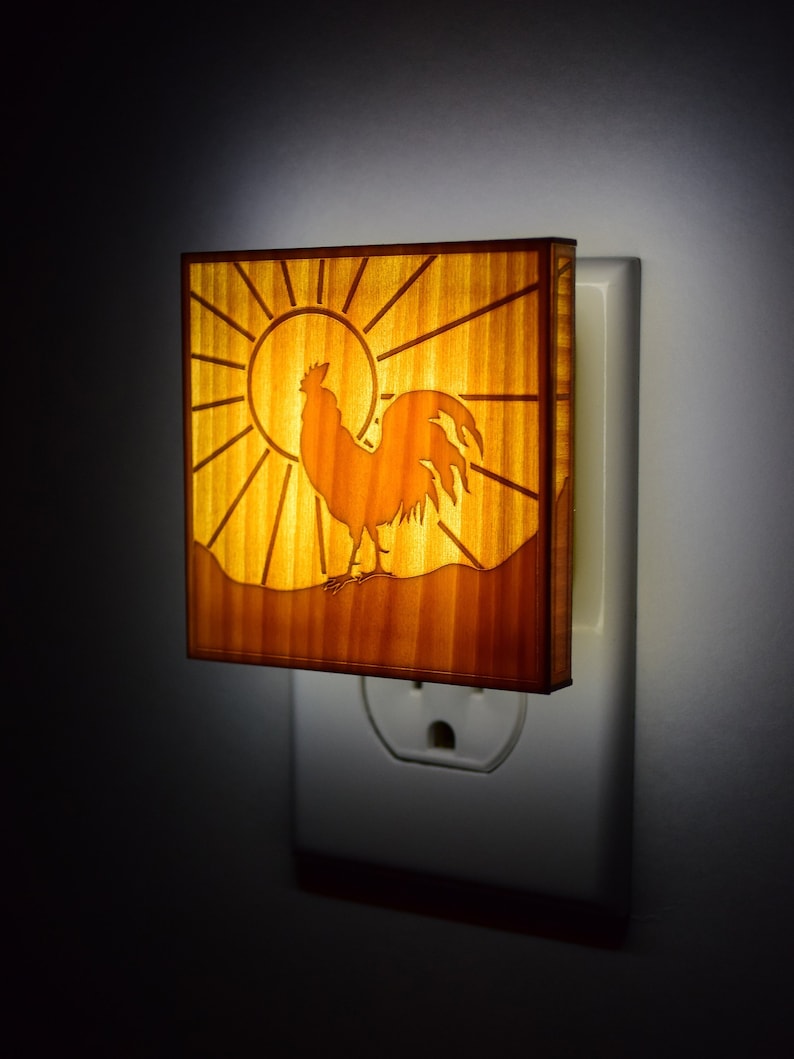 Rooster in He Rising Sun Light Night-light - Etsy