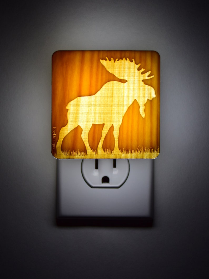 National Park Rustic Moose Lantern Night Light Walking in the Meadow ...