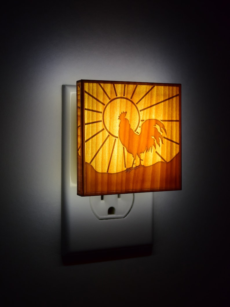 Rooster in He Rising Sun Light Night-light | Etsy