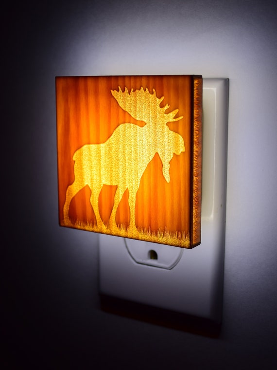 National Park Rustic Moose Lantern Night Light Walking in the - Etsy
