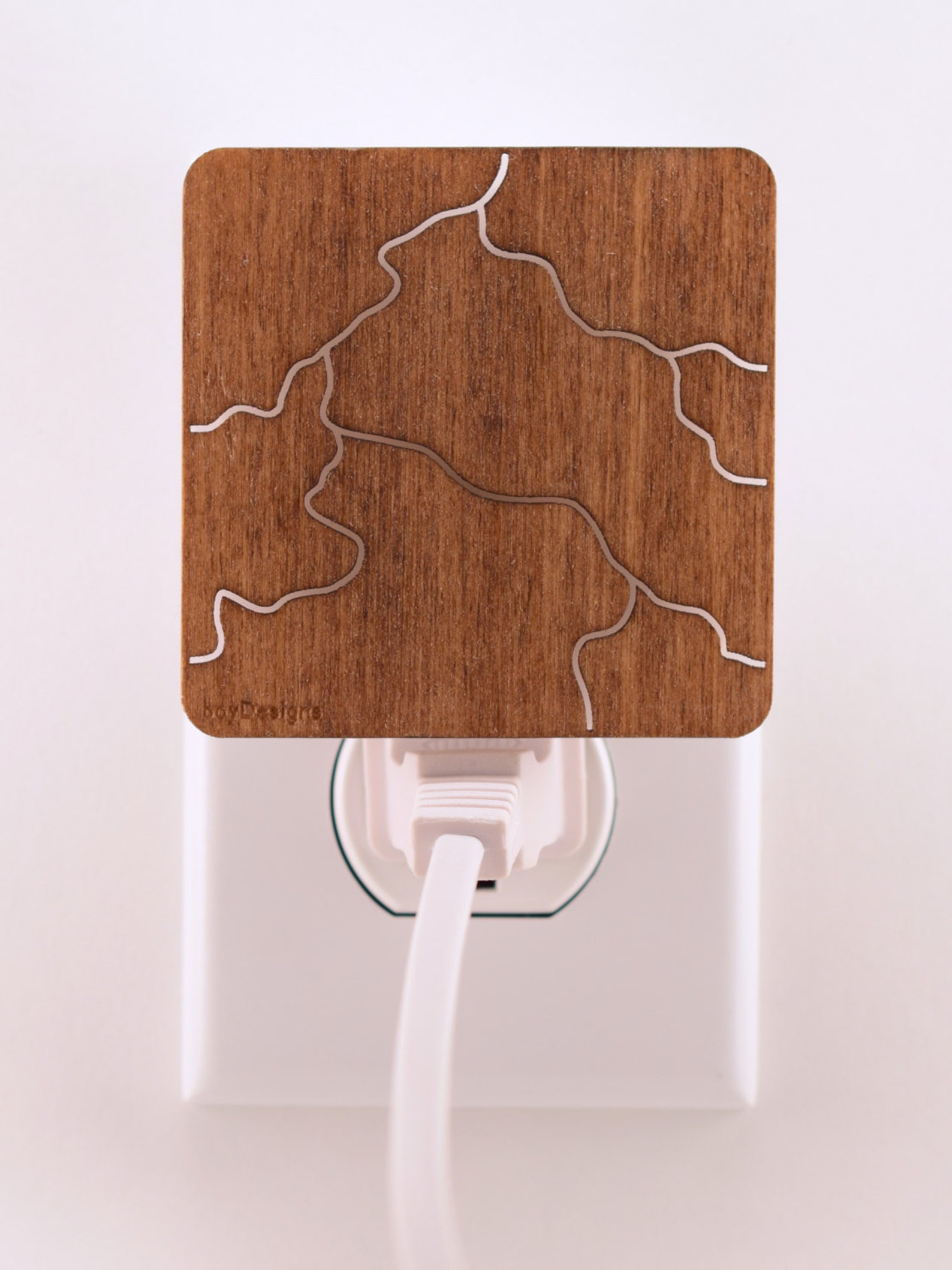 Wood Night Light Lantern Laser Cut LED Rivers of Lightning - Etsy