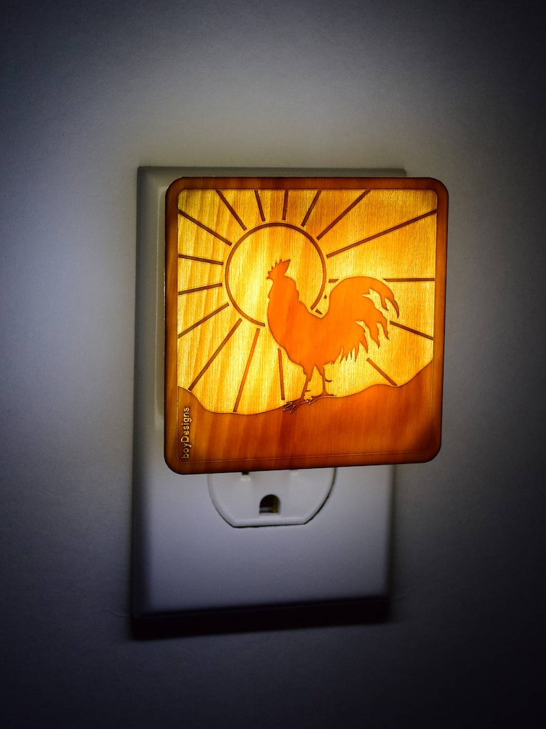 Rooster in He Rising Sun Light Night-light | Etsy