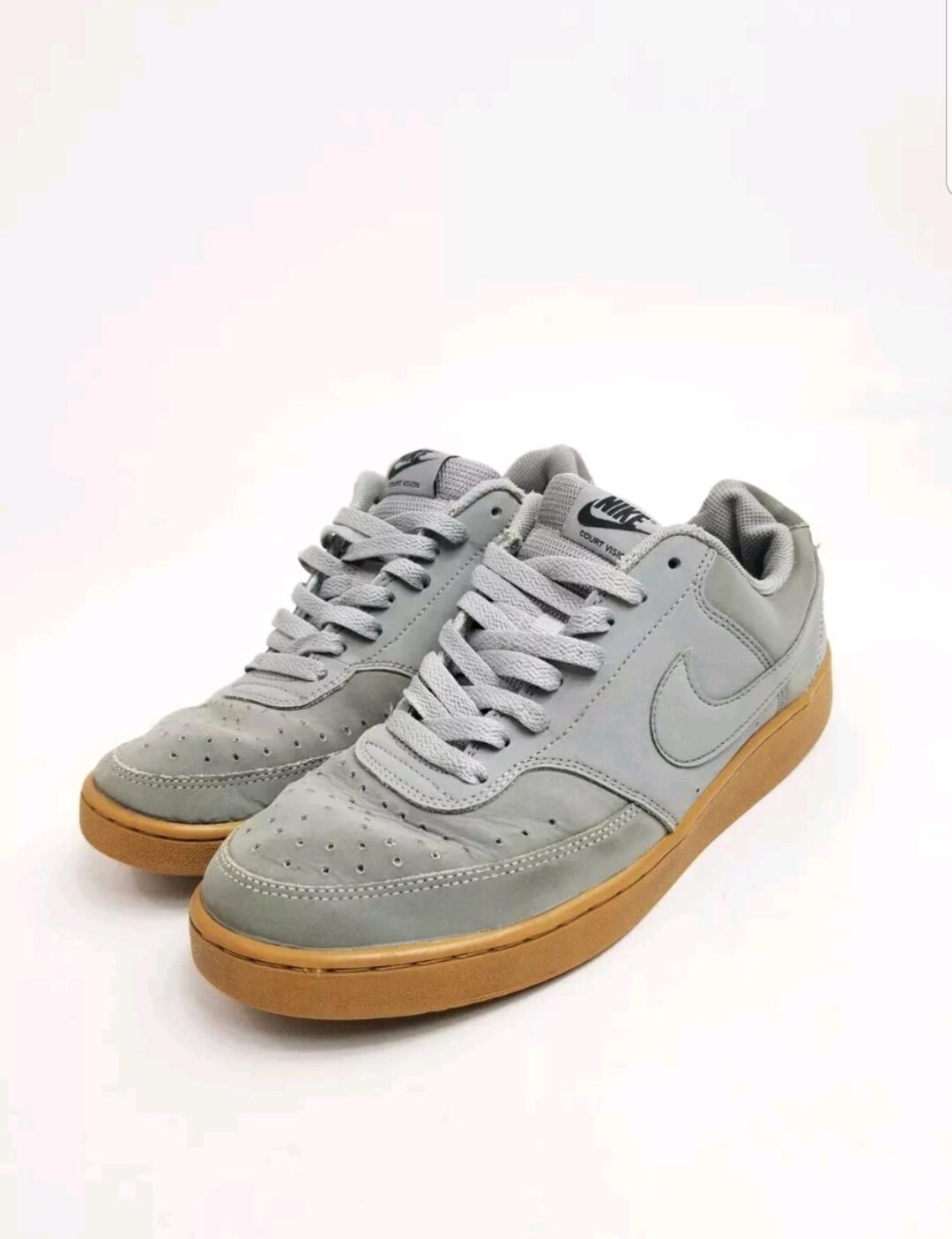 Nike Court Vision 1 Low Triple Grey Gum Skateboarding Shoes, Tennis ...
