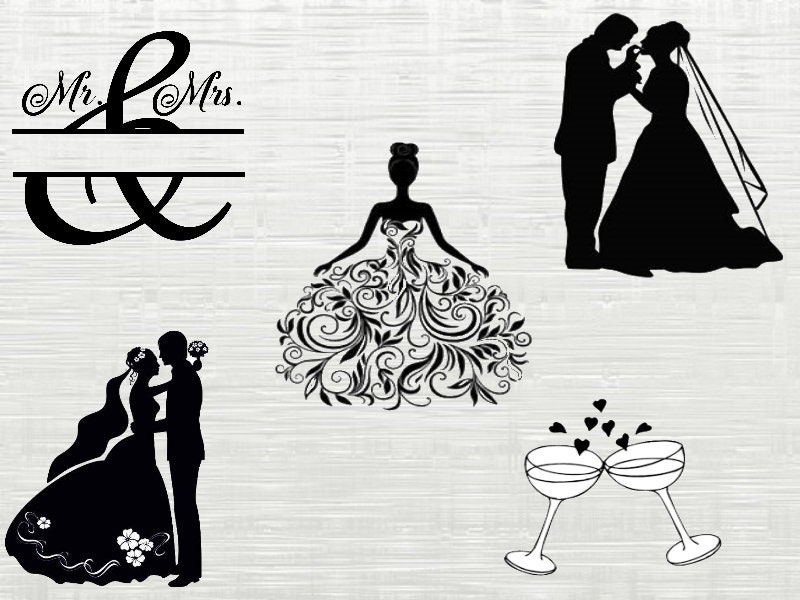 Wedding SVG Bride SVG wedding dxf files wedding clipart | Etsy